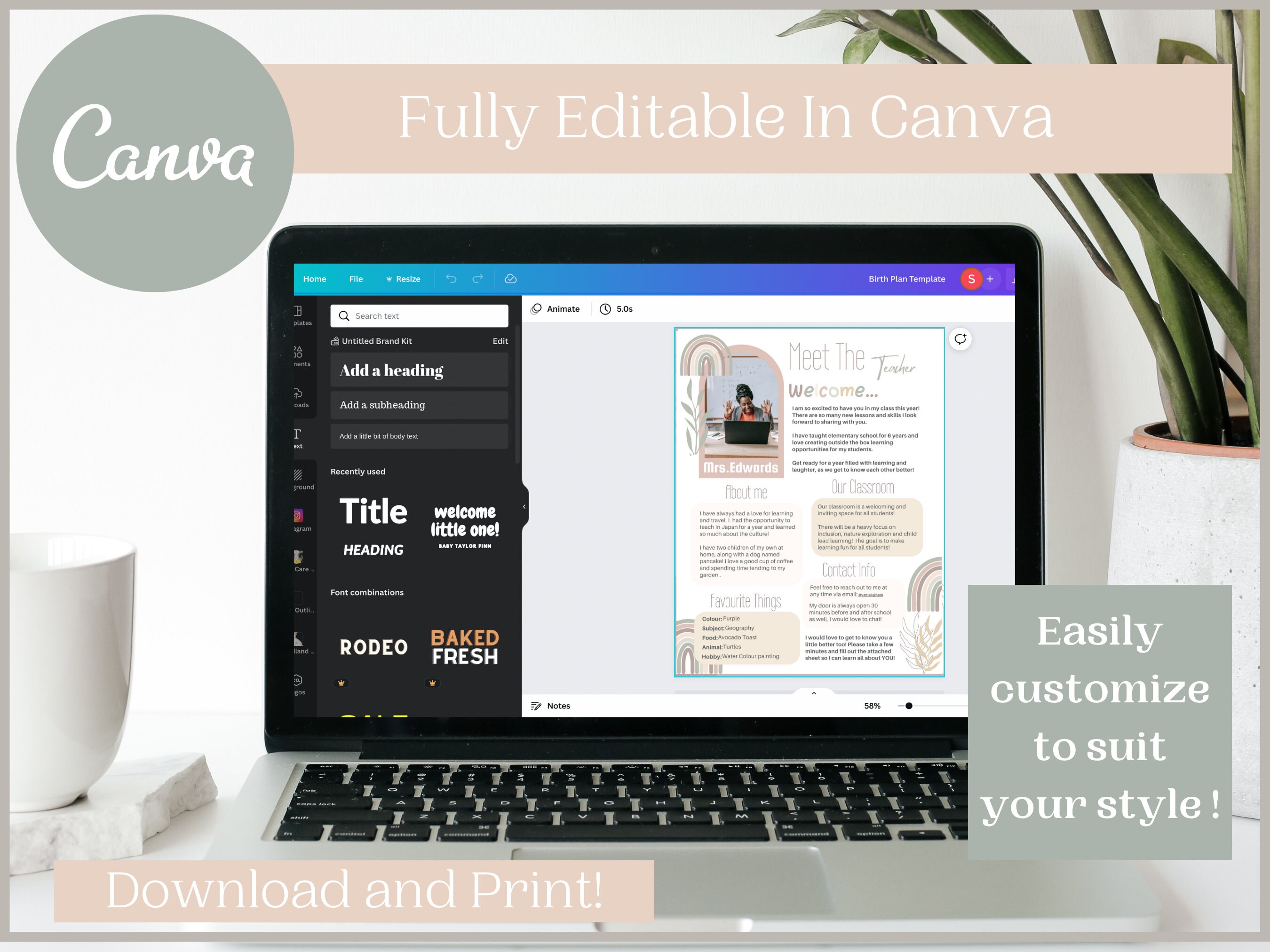 Meet the Teacher and Meet the Student, Editable Classroom Templates ...