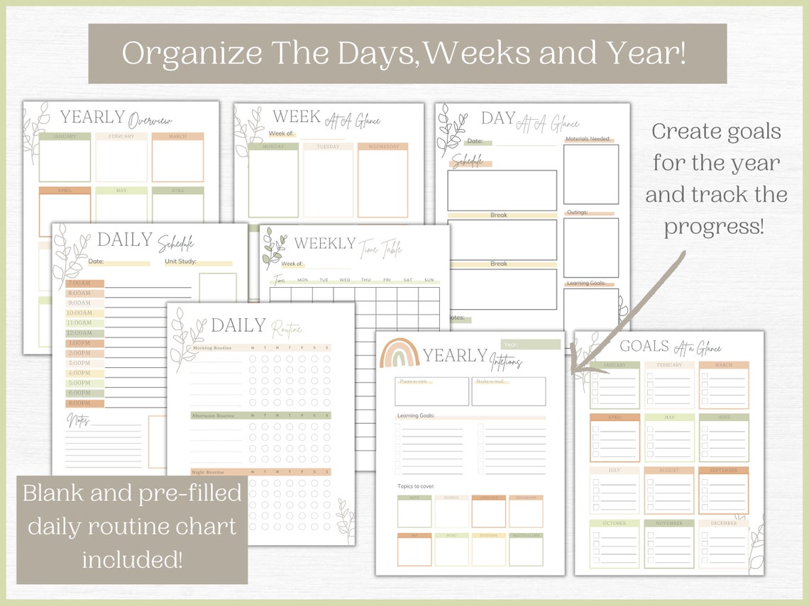 Homeschool Planner Printable Montessori Inspired Lesson Planner - Etsy