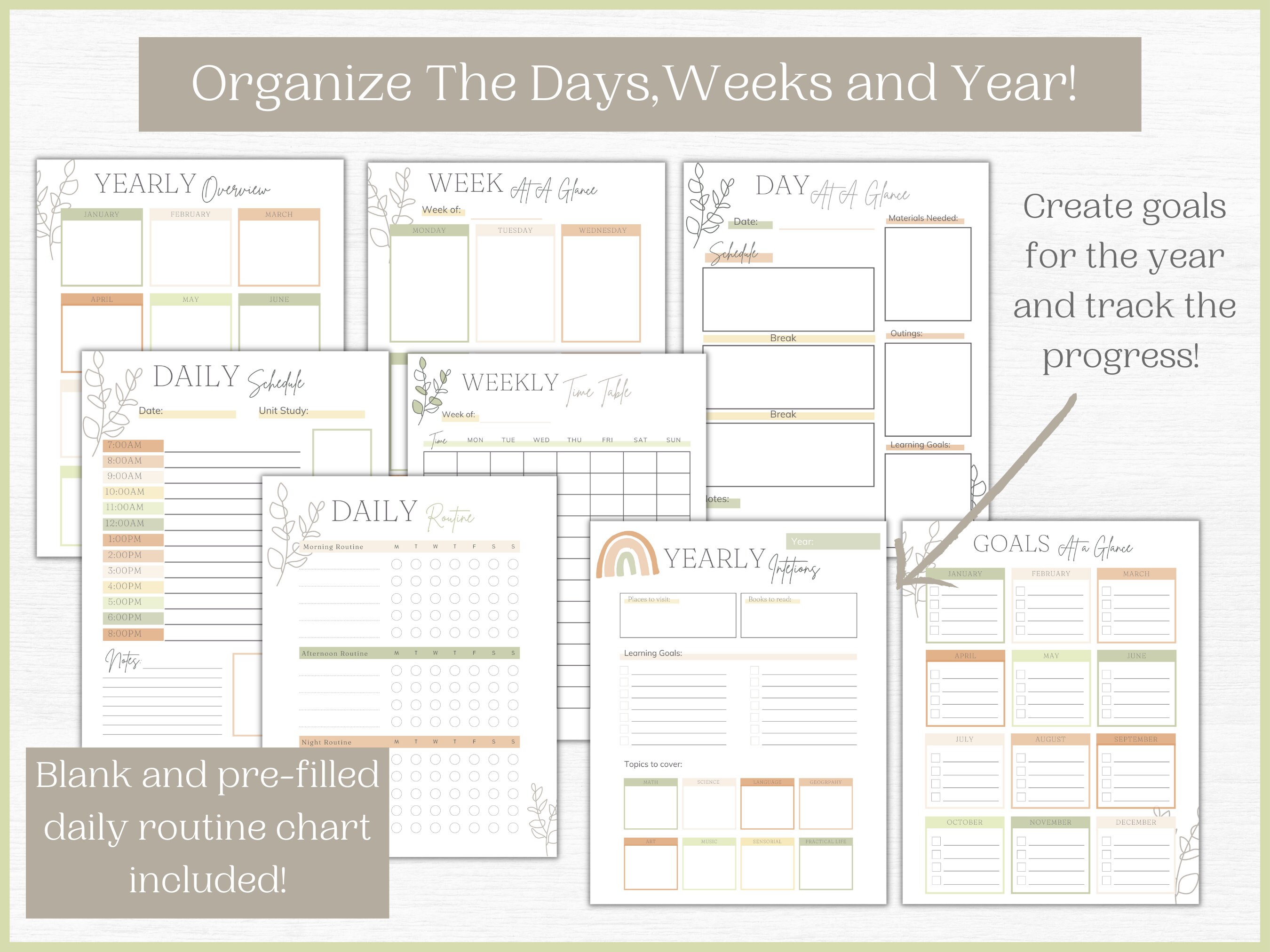 Homeschool Planner Printable | Montessori Inspired Lesson Planner - Etsy
