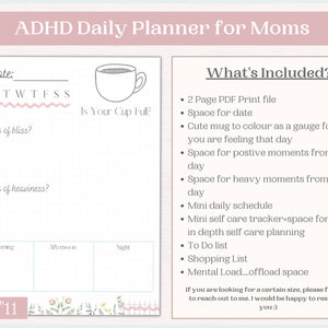 ADHD Planner | Daily ADHD Mom Planner | ADHD Planner and Wellness ...