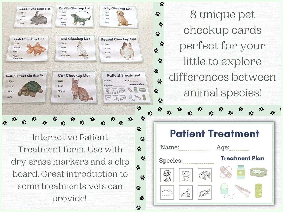 Pet Themed Unit Study Bundle Vet Clinic Dramatic Play Printables ...
