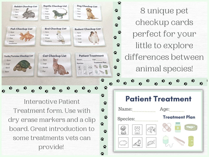 Pet Themed Unit Study Bundle Vet Clinic Dramatic Play Printables ...