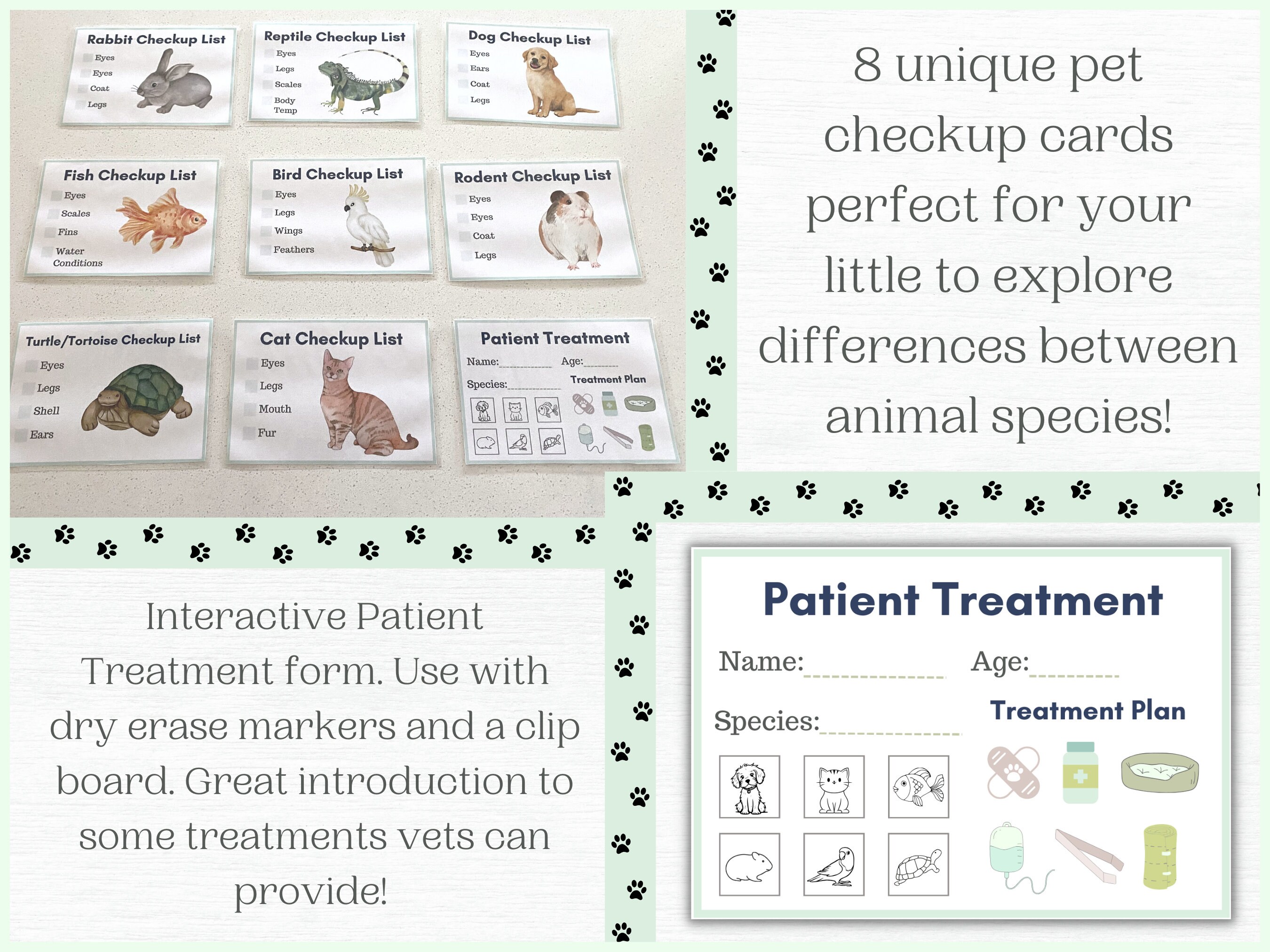 Pet Themed Unit Study Bundle Vet Clinic Dramatic Play Printables ...