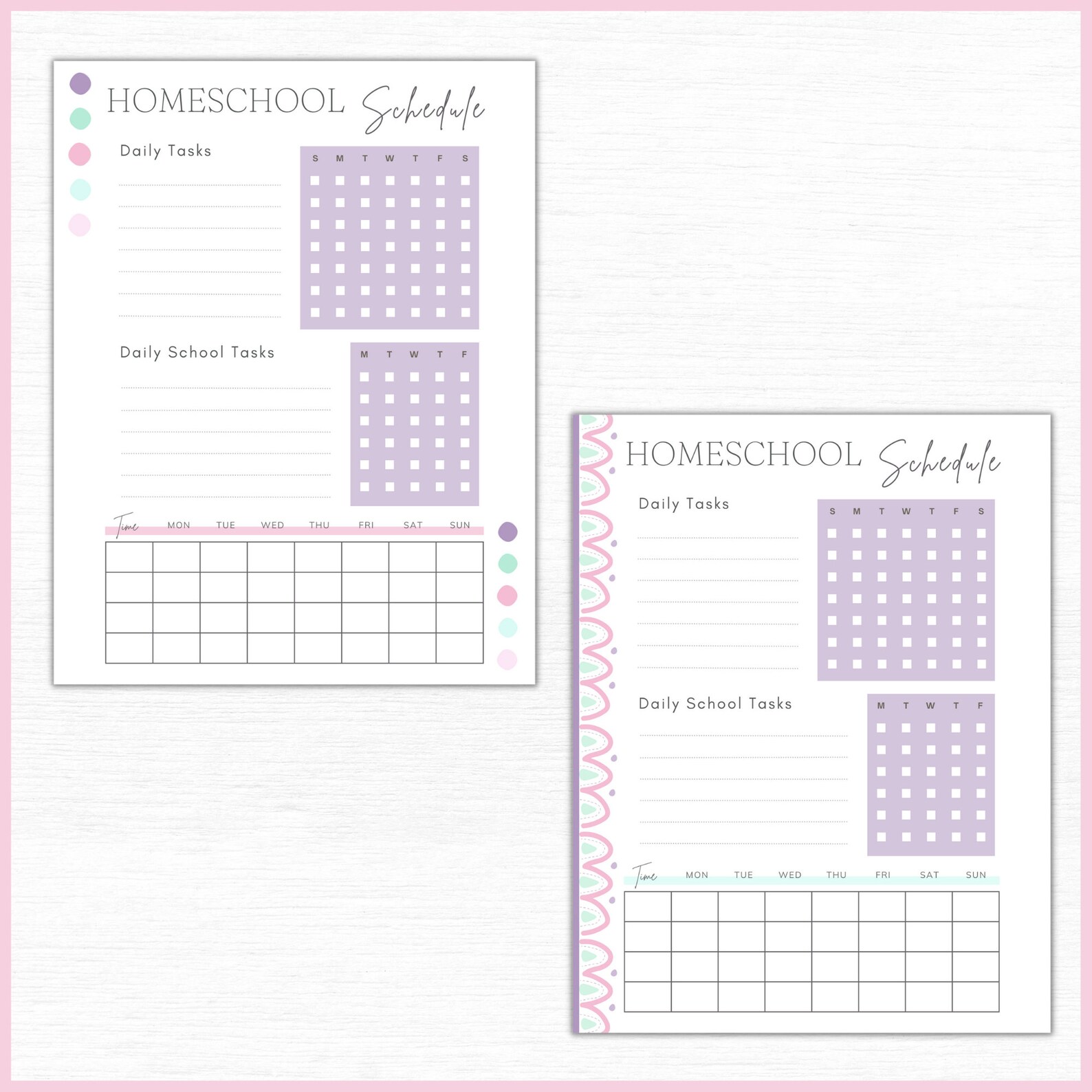 Editable Homeschool Schedule Template Weekly Schedule and Chore Chart ...