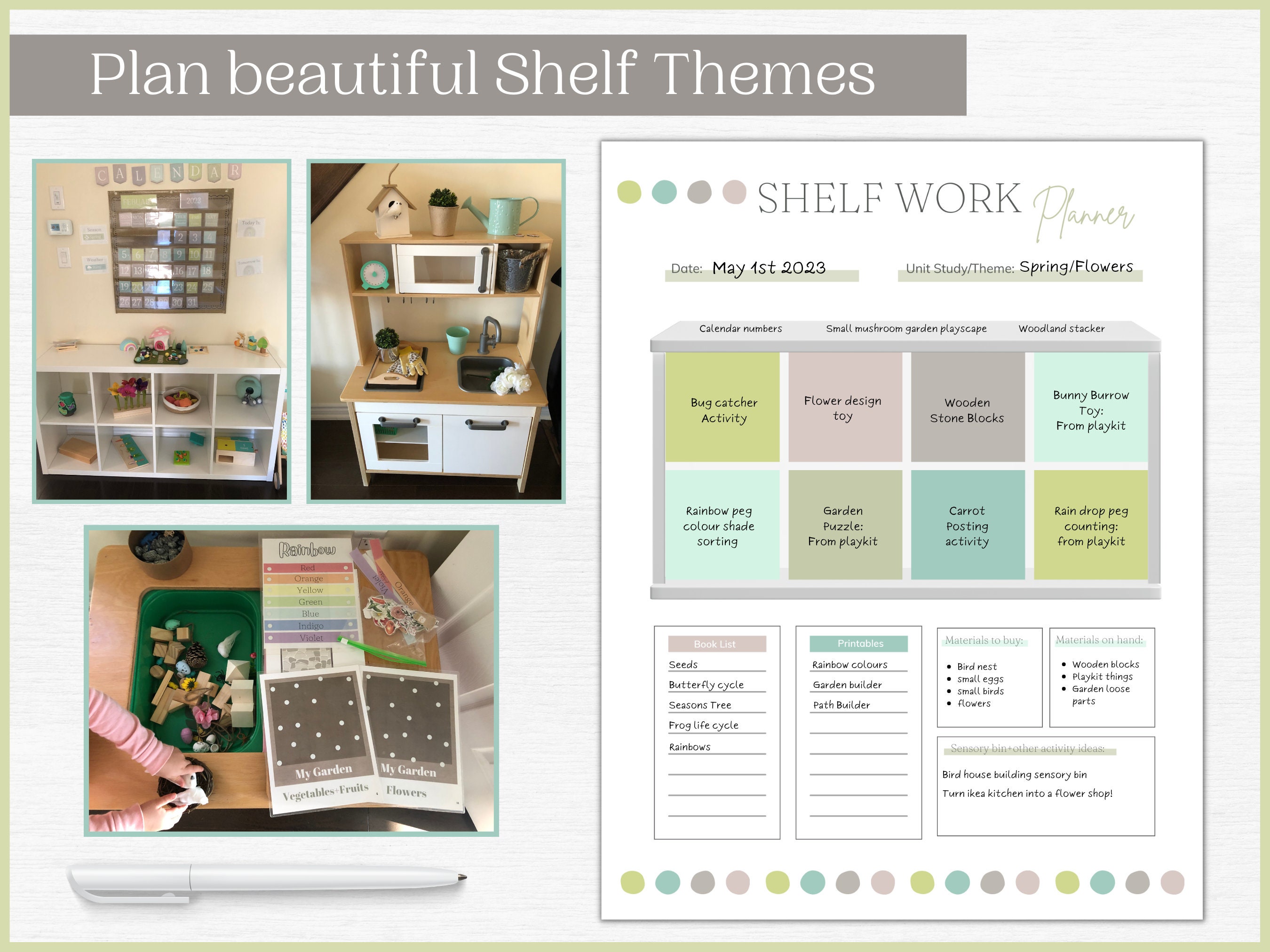 Montessori Shelf Work Lesson Planner | Homeschool Planner Printable ...