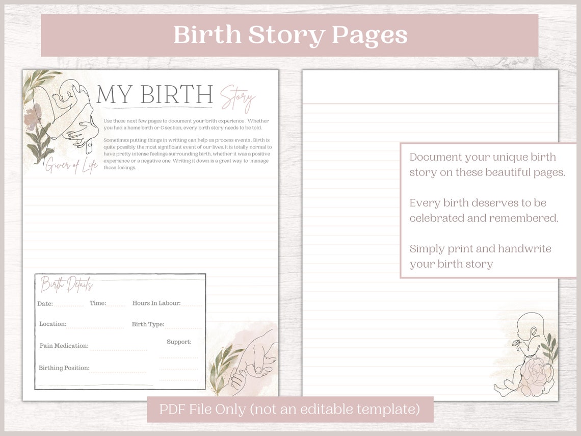Mini Birth Plan Bundle Editable Birth Plan Hospital Bag - Etsy