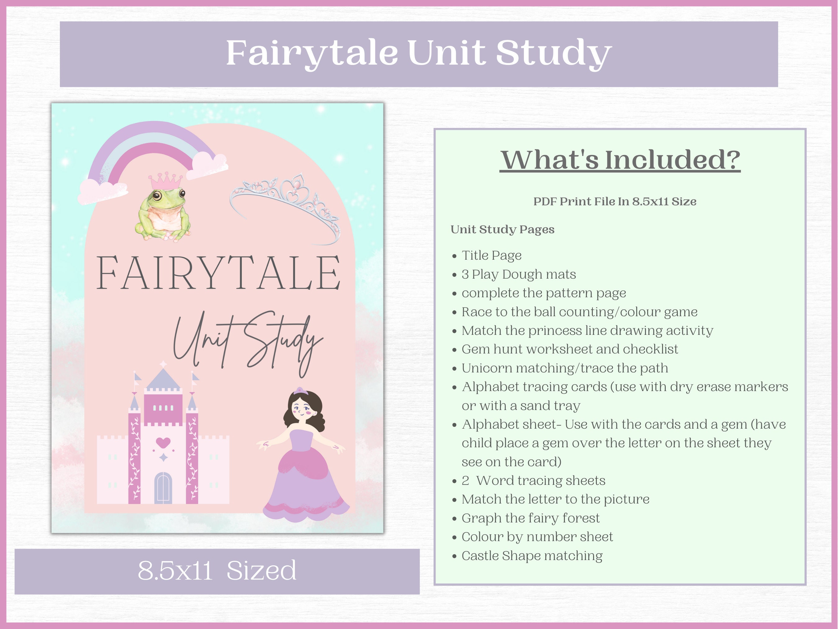 Fairytale/princess Themed Preschool Unit Study Preschool Curriculum ...