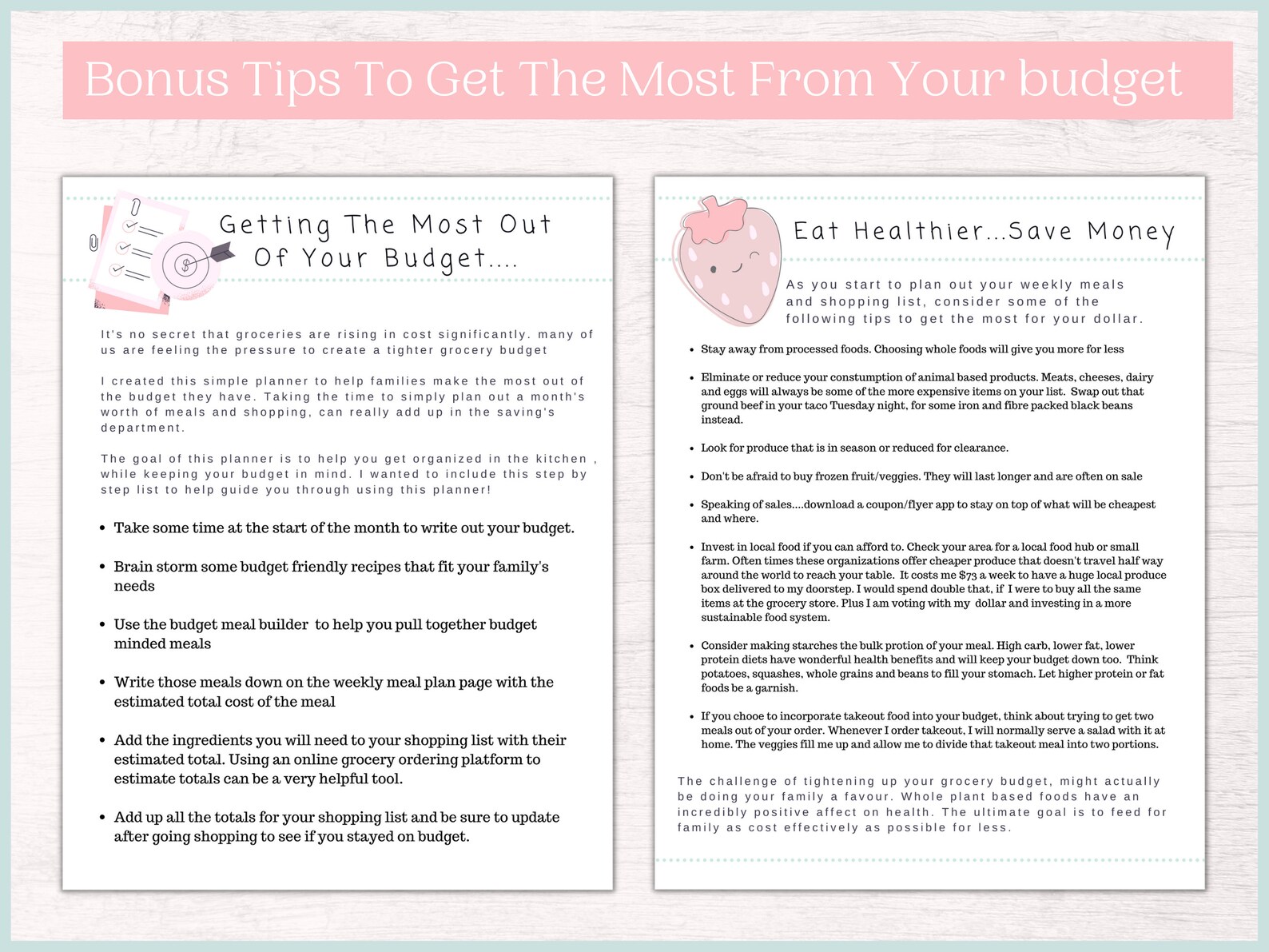 Printable Budget Meal Planner Weekly Grocery List Printable - Etsy