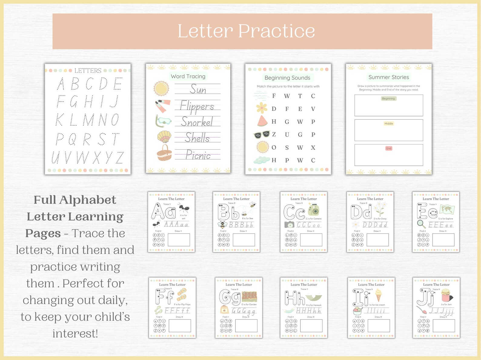 Printable Summer Themed Kindergarten Activities | Homeschool Preschool ...