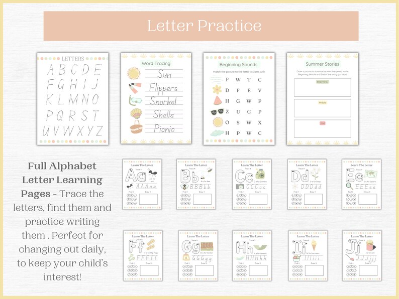 Printable Summer Themed Kindergarten Activities | Homeschool Preschool ...