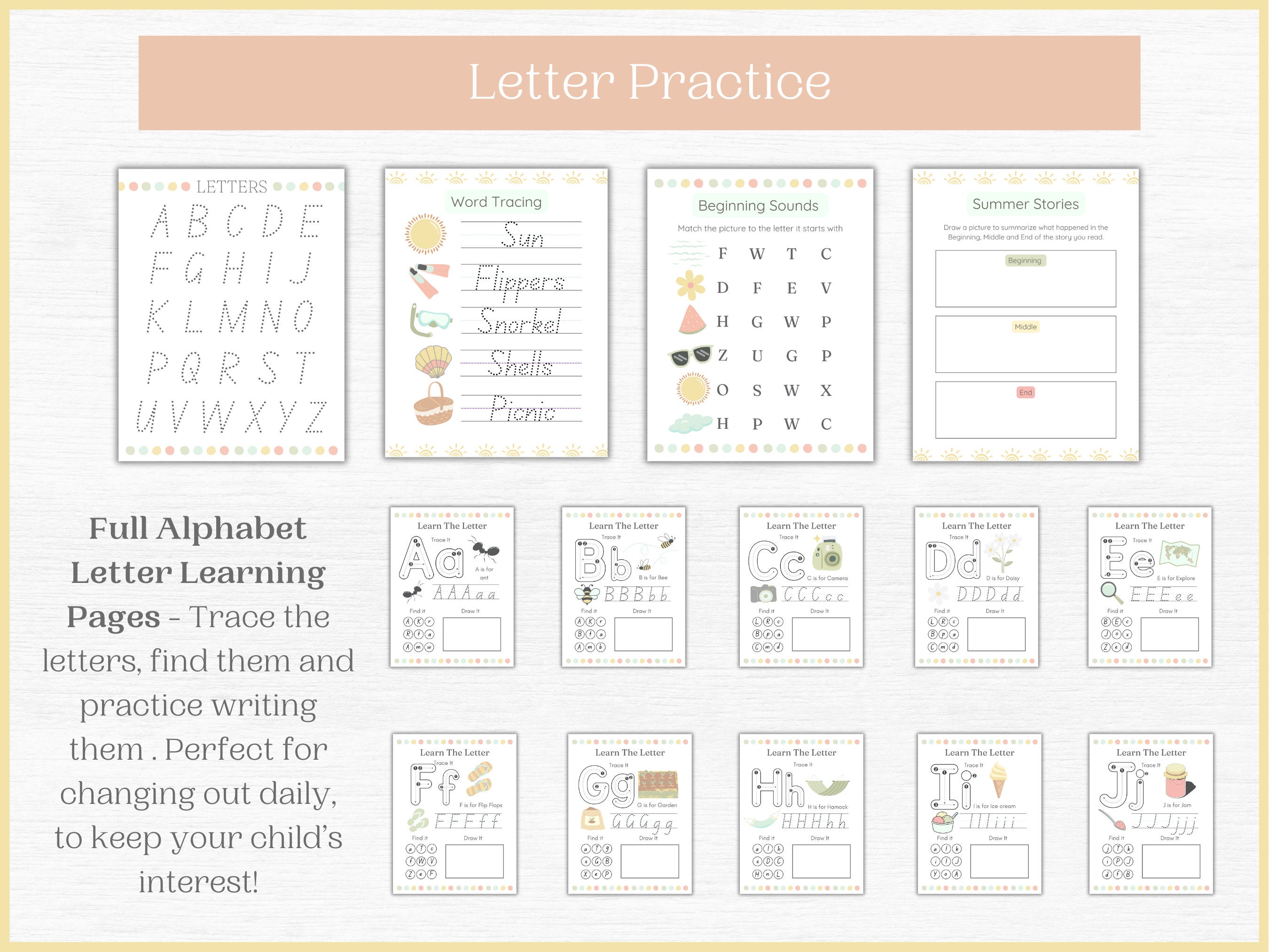 Printable Summer Themed Kindergarten Activities | Homeschool Preschool ...