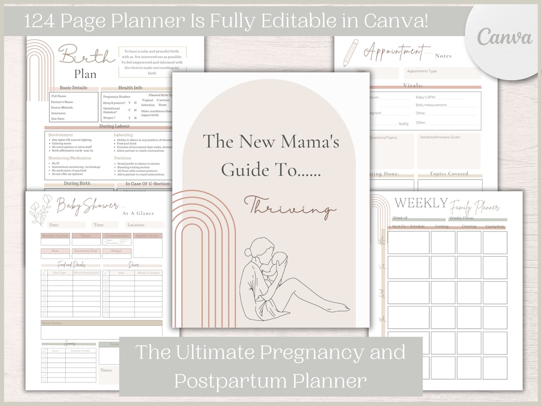 Birth Plan Template + Printable Pregnancy and Postpartum Planner ...