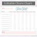 Editable Chore Chart for Kids Pastel Colours and Minimalist Design - Etsy