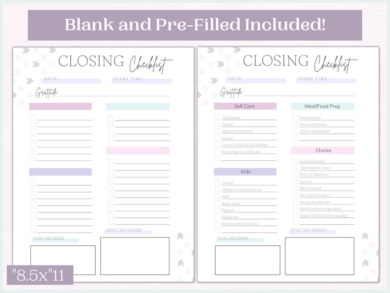 Editable Cleaning Schedule Opening and Closing Household Cleaning ...