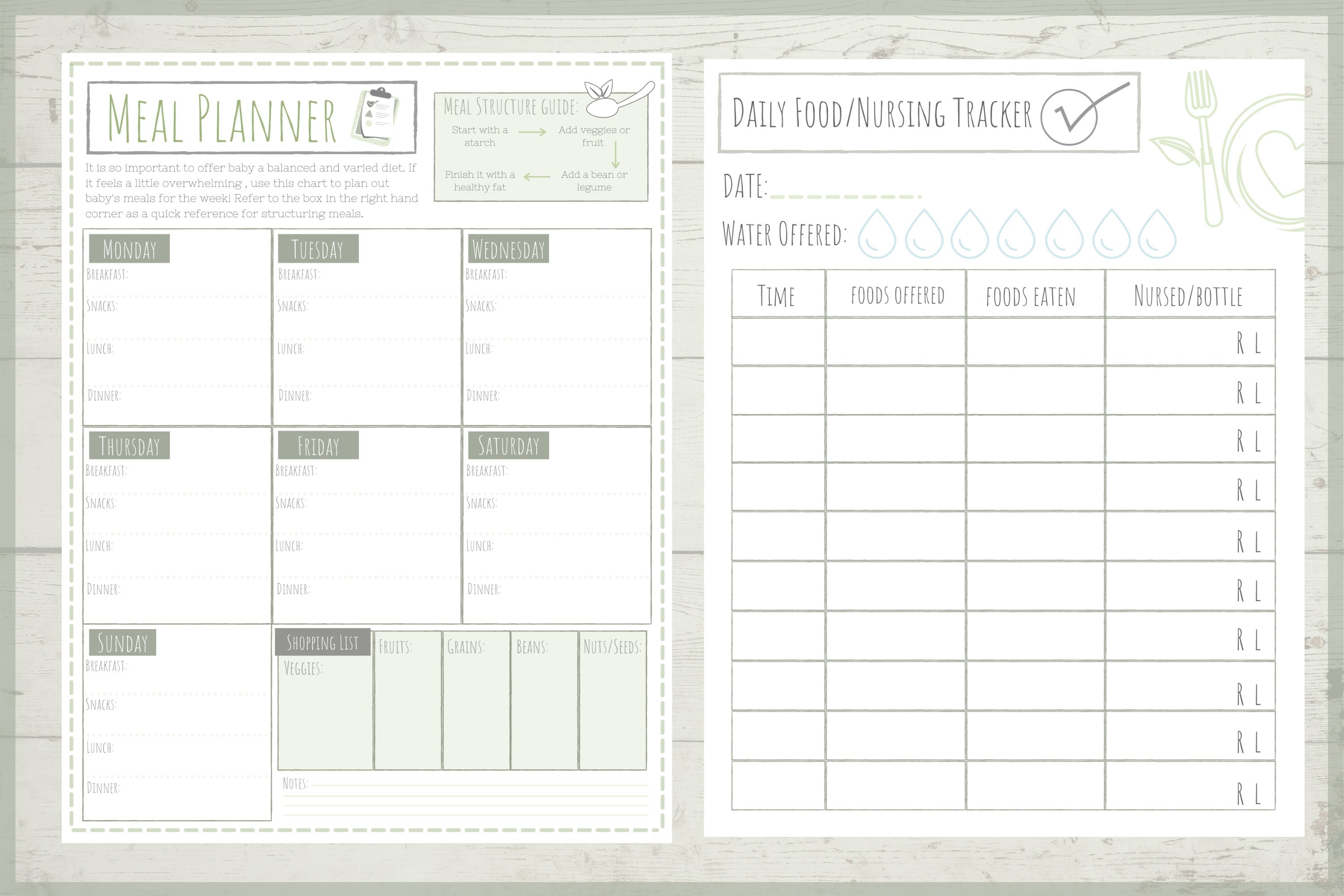 Printable Vegan Baby Led Weaning Planner Baby Led Weaning | Etsy