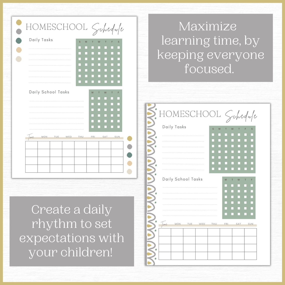 Editable Homeschool Schedule Template Weekly Schedule and Chore Chart ...