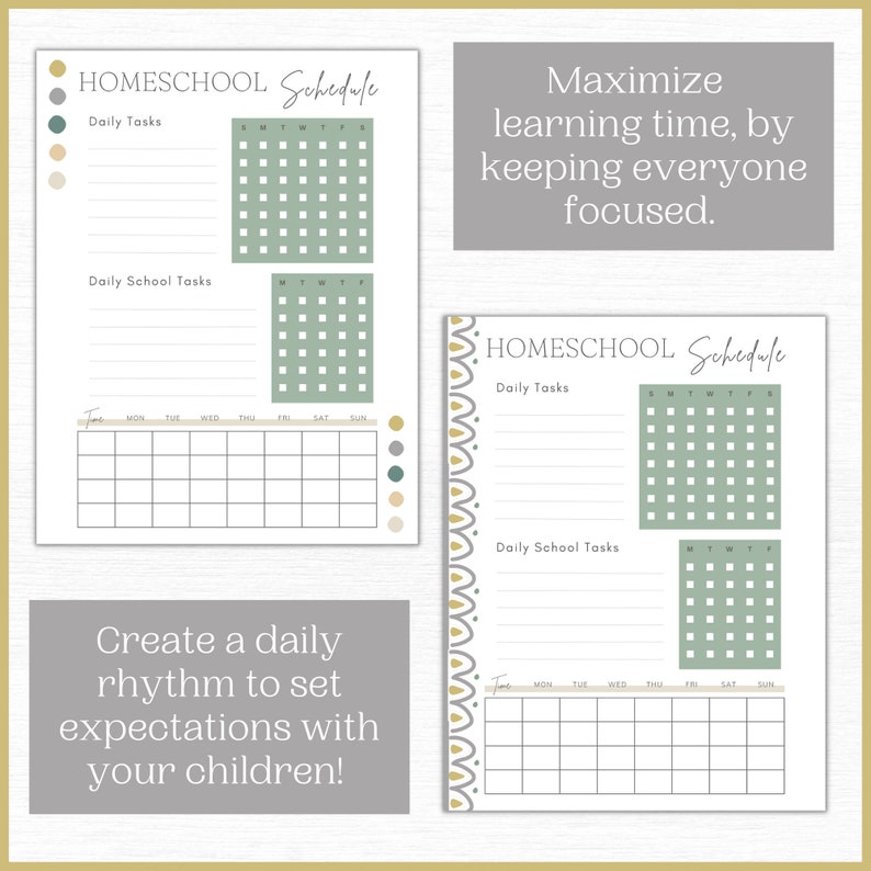 Editable Homeschool Schedule Template | Weekly Schedule and Chore Chart ...