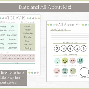 Homeschool Preschool Morning Menu Printable | Morning Menu Pages | Busy ...