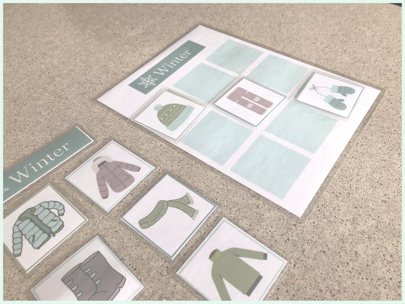 Printable Busy Book Activity Seasonal Clothing Sorting Montessori Busy ...