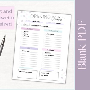 Editable Cleaning Schedule | Opening and Closing Household Cleaning ...