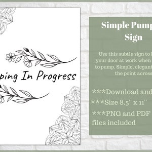 Printable Pumping in Progress Sign | Printable Breastfeeding Sign ...