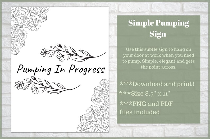 Printable Pumping in Progress Sign Printable Breastfeeding - Etsy