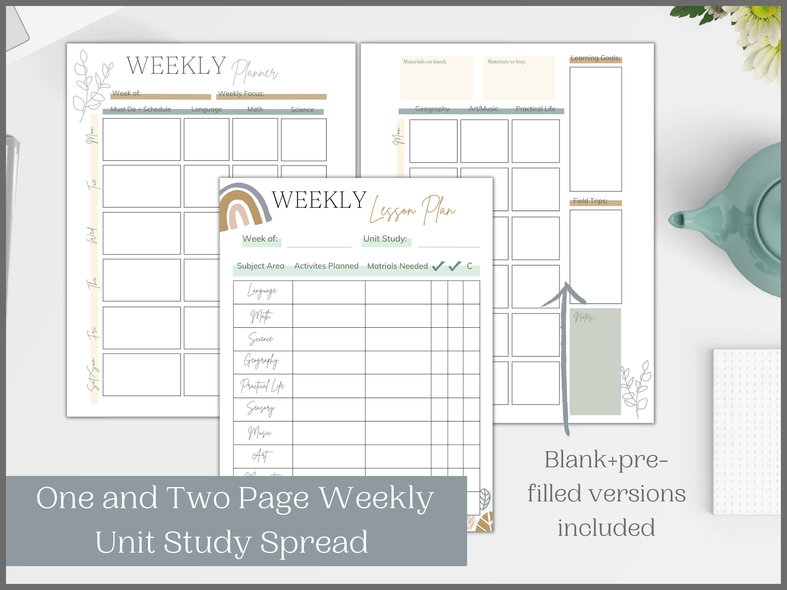 Homeschool Planner Printable | Montessori Inspired Lesson Planner - Etsy