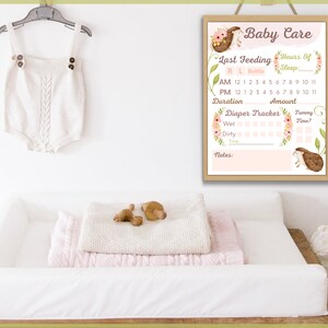 Woodland Baby Breastfeeding Tracker and Care Log | Baby Girl Woodland ...