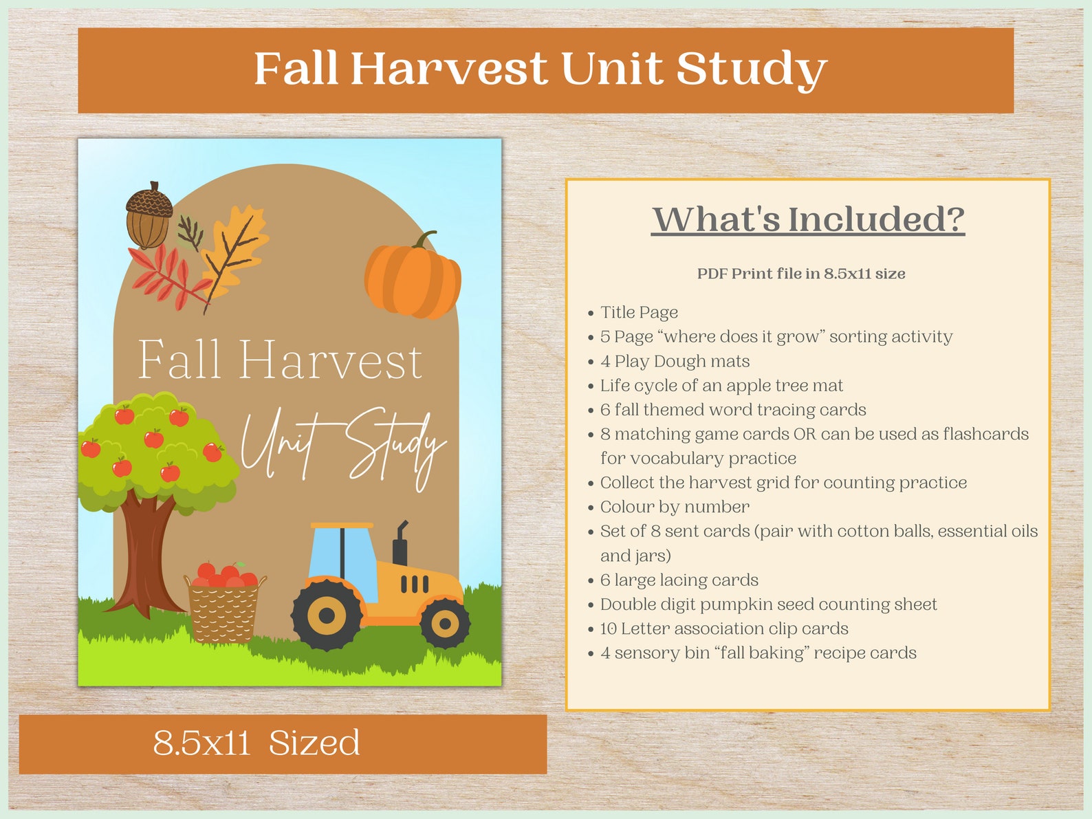 Preschool Fall Harvest Unit Study Bundle | Homeschool Preschool ...