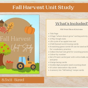Preschool Fall Harvest Unit Study Bundle | Homeschool Preschool ...