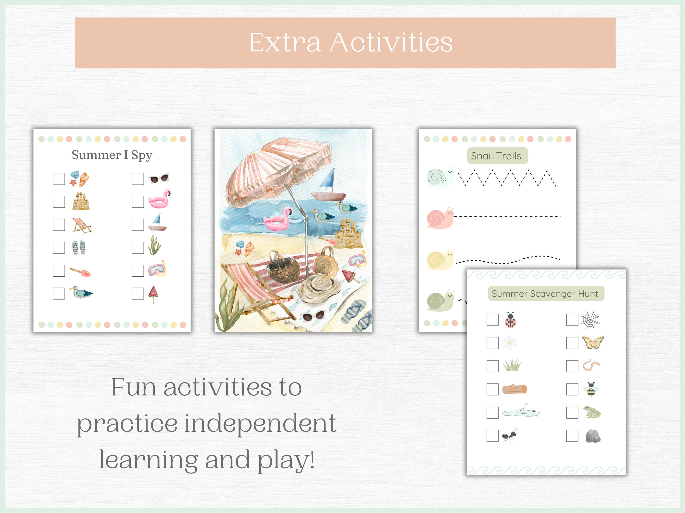 Printable Summer Themed Kindergarten Activities | Homeschool Preschool ...