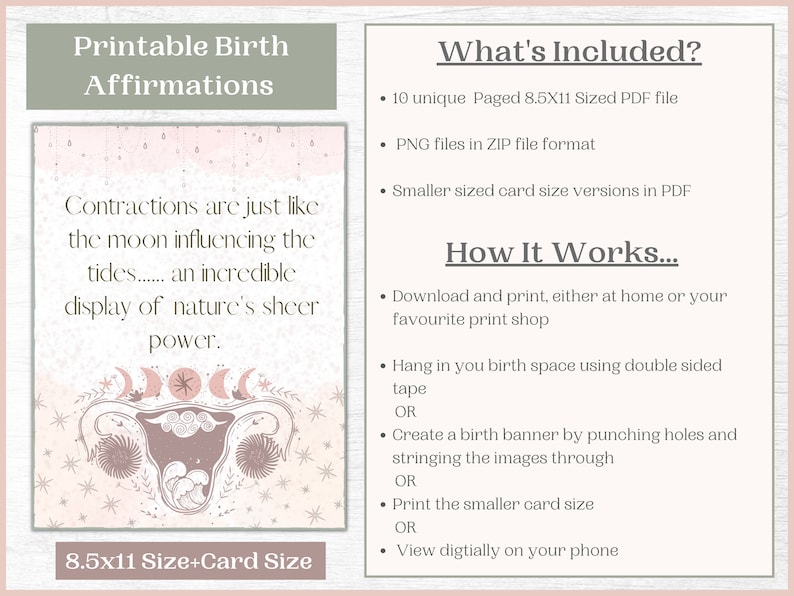 Birth Affirmation Printable Posters | Birth Affirmations Printable Art ...