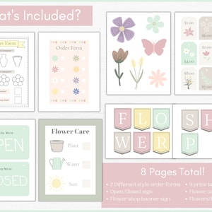 Flower Shop Printable Dramatic Play Kit | Pretend Play Flower Shop Kit ...