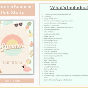 Printable Summer Themed Kindergarten Activities | Homeschool Preschool ...