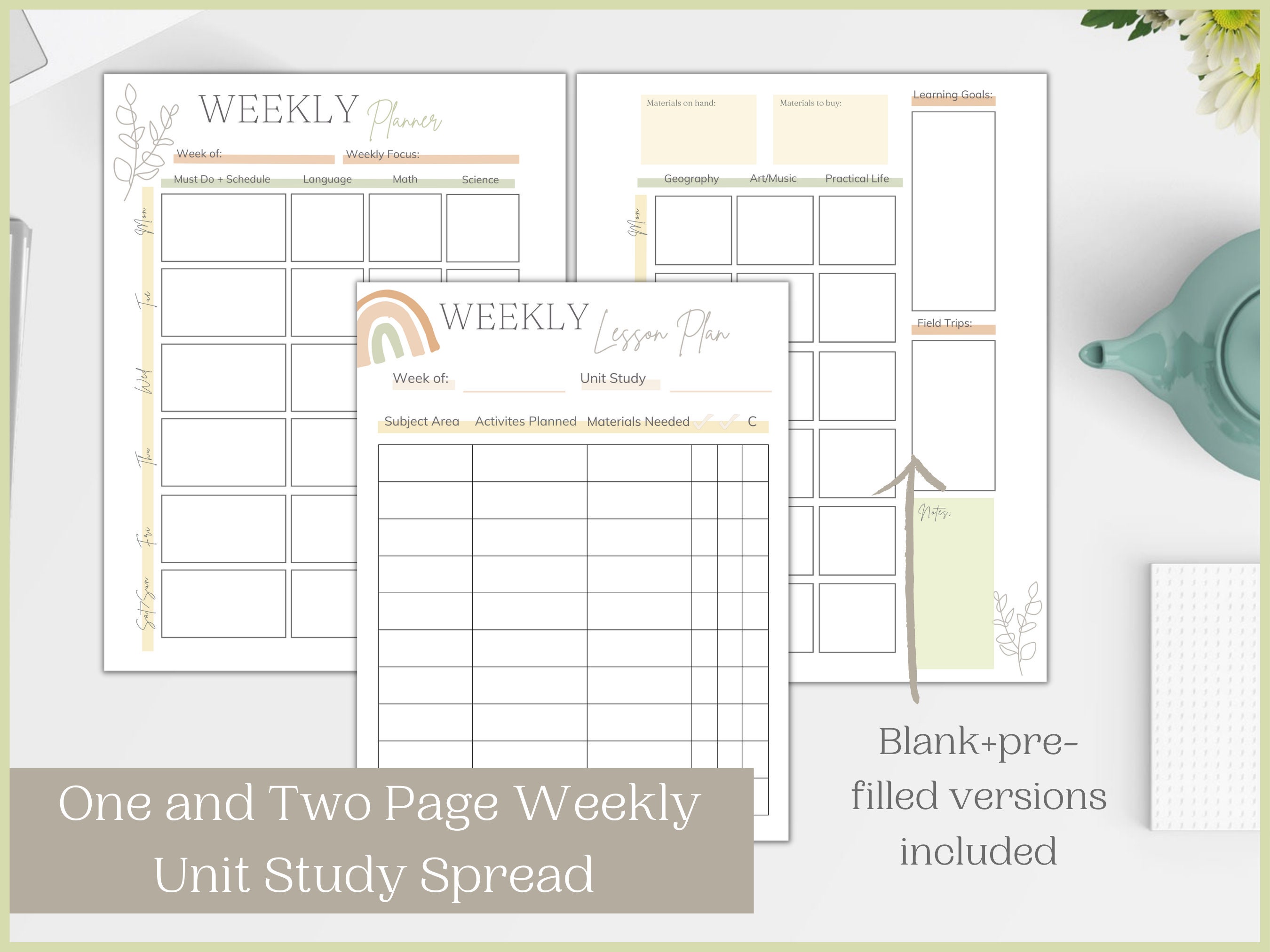 Homeschool Planner Printable Montessori Inspired Lesson Planner - Etsy