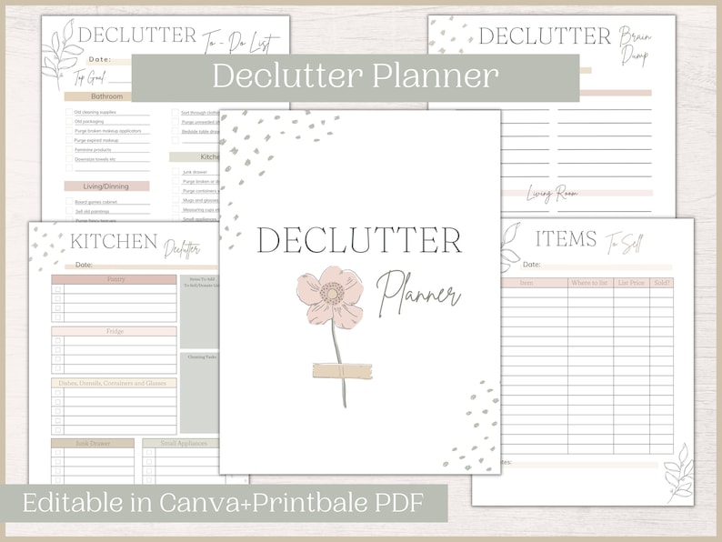 Printable Editable Declutter Checklists Declutter Planner - Etsy