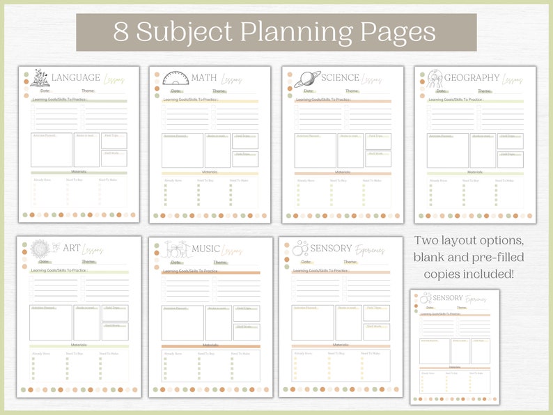 Homeschool Planner Printable Montessori Inspired Lesson Planner - Etsy