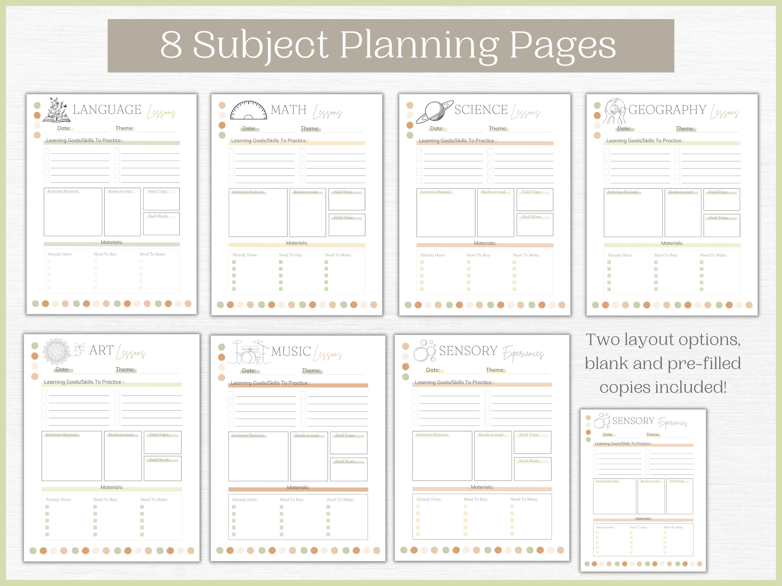 Homeschool Planner Printable Montessori Inspired Lesson Planner - Etsy