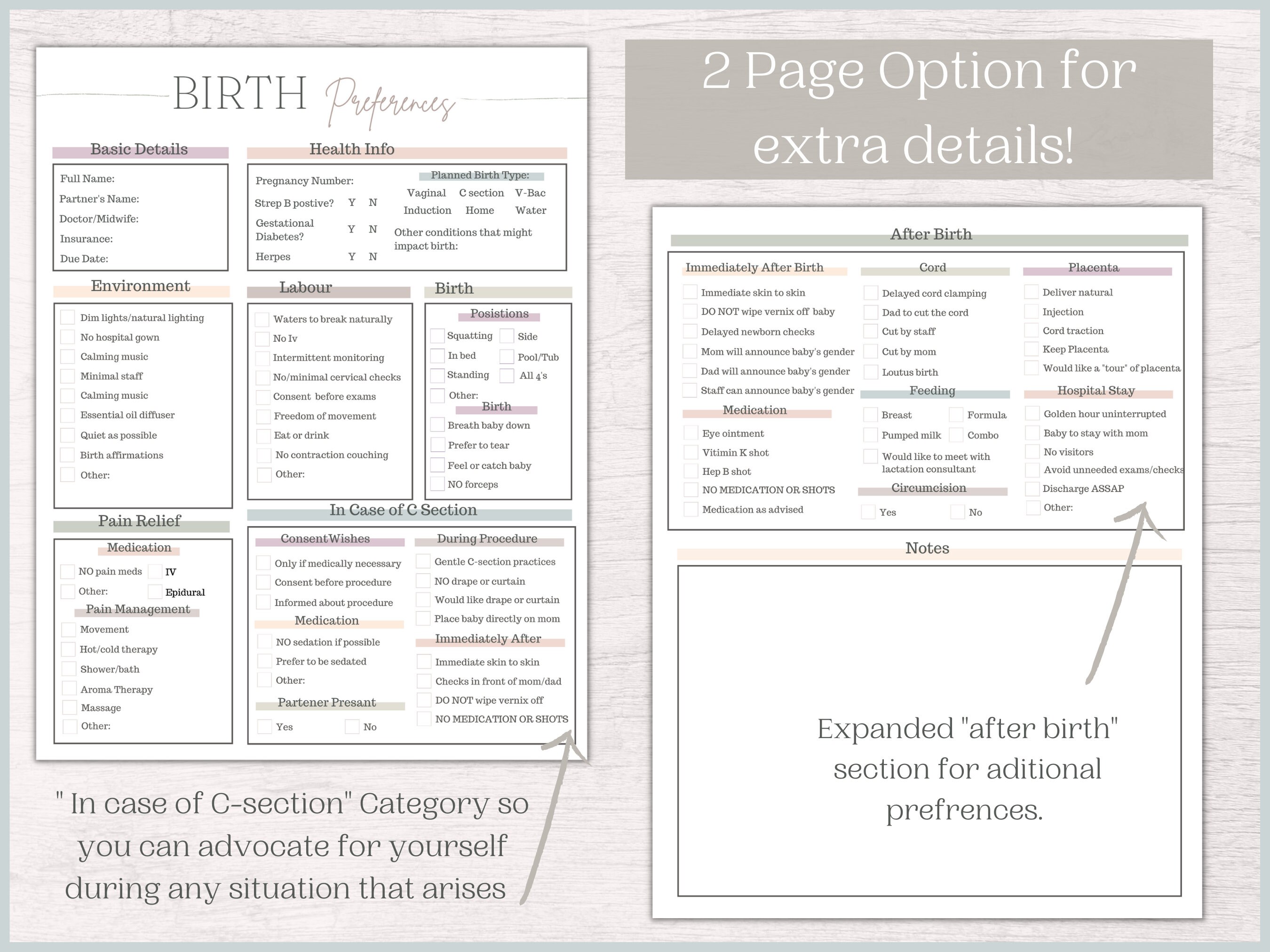 Editable Birth Plan Template printable Birth Plan and - Etsy Canada