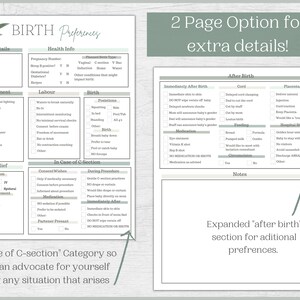 Printable and Editable Birth Plan Template | Neutral Colours Birth Plan ...