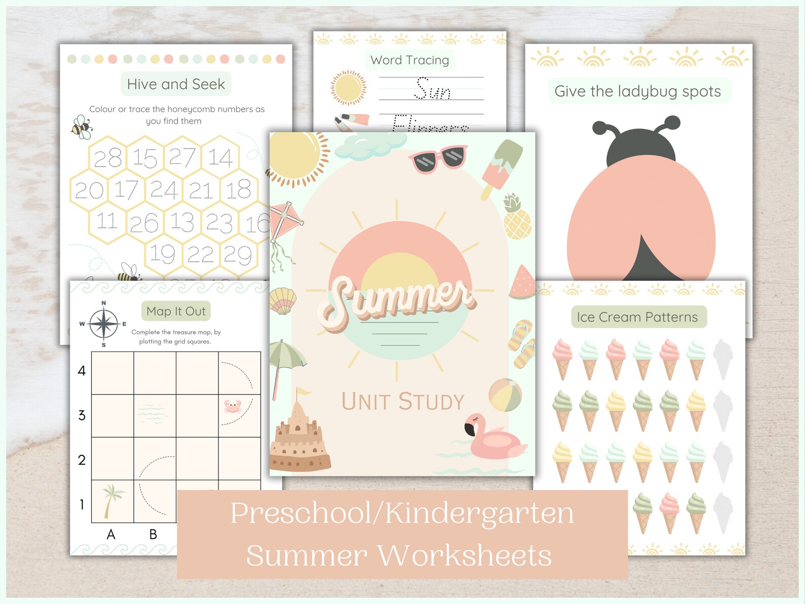 Printable Summer Themed Kindergarten Activities | Homeschool Preschool ...