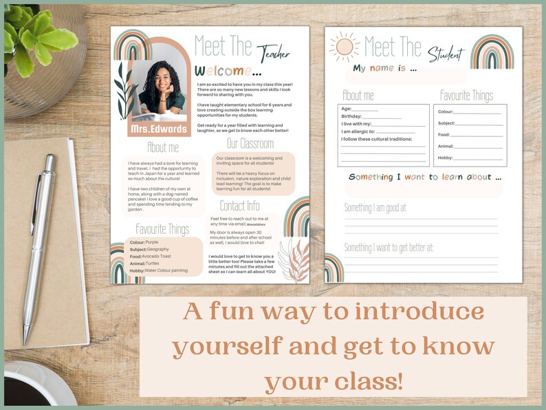 Meet the Teacher and Meet the Student, Editable Classroom Templates ...