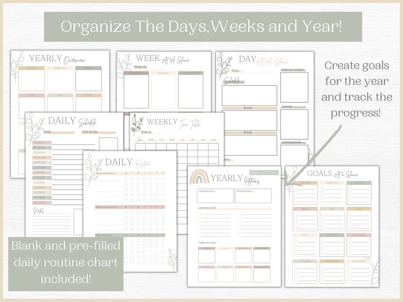Homeschool Planner Printable | Montessori Inspired Lesson Planner - Etsy