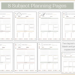 Homeschool Planner Printable | Montessori Inspired Lesson Planner - Etsy
