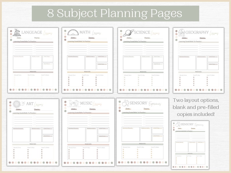 Homeschool Planner Printable | Montessori Inspired Lesson Planner - Etsy