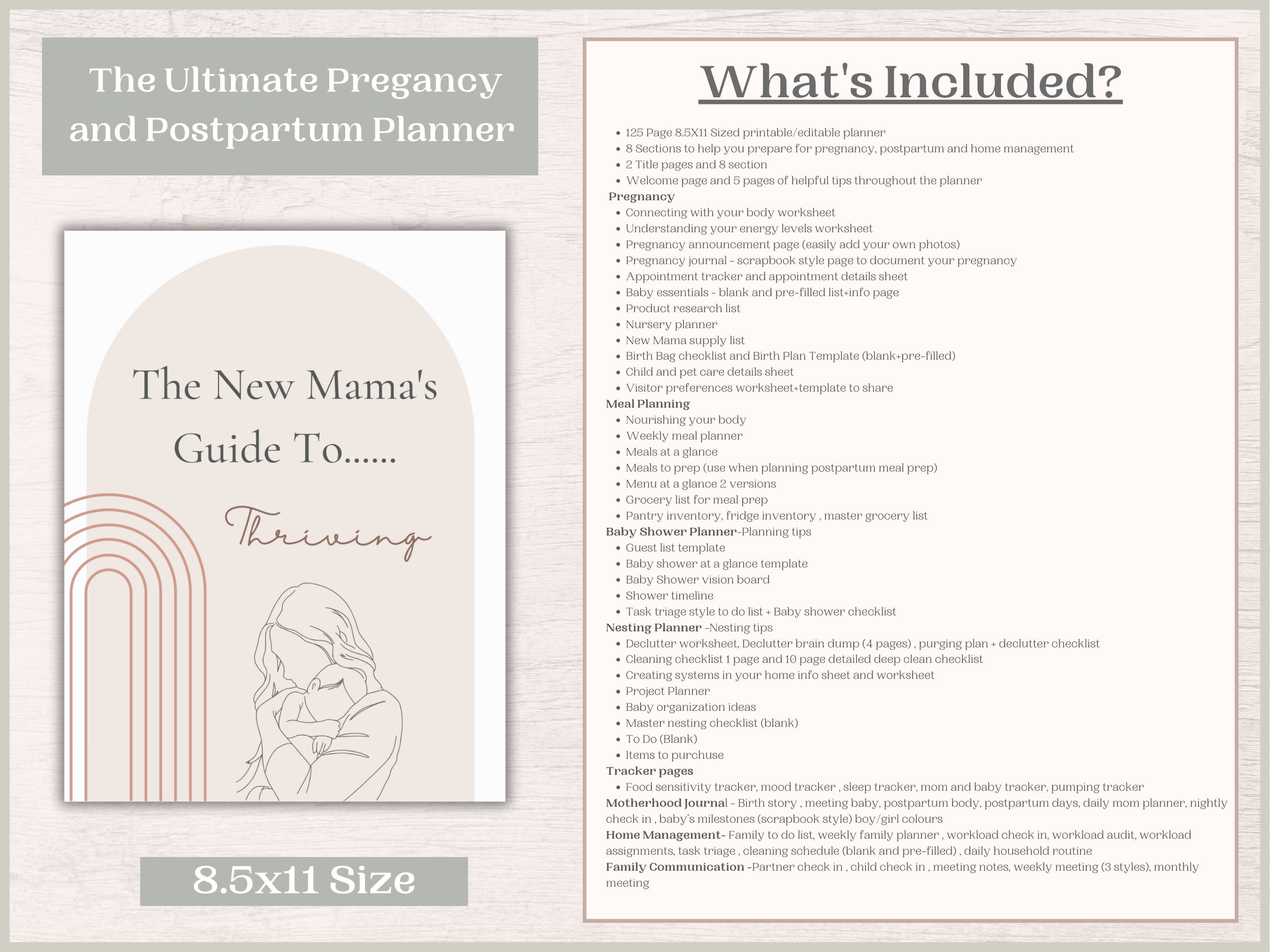 Birth Plan Template + Printable Pregnancy and Postpartum Planner ...