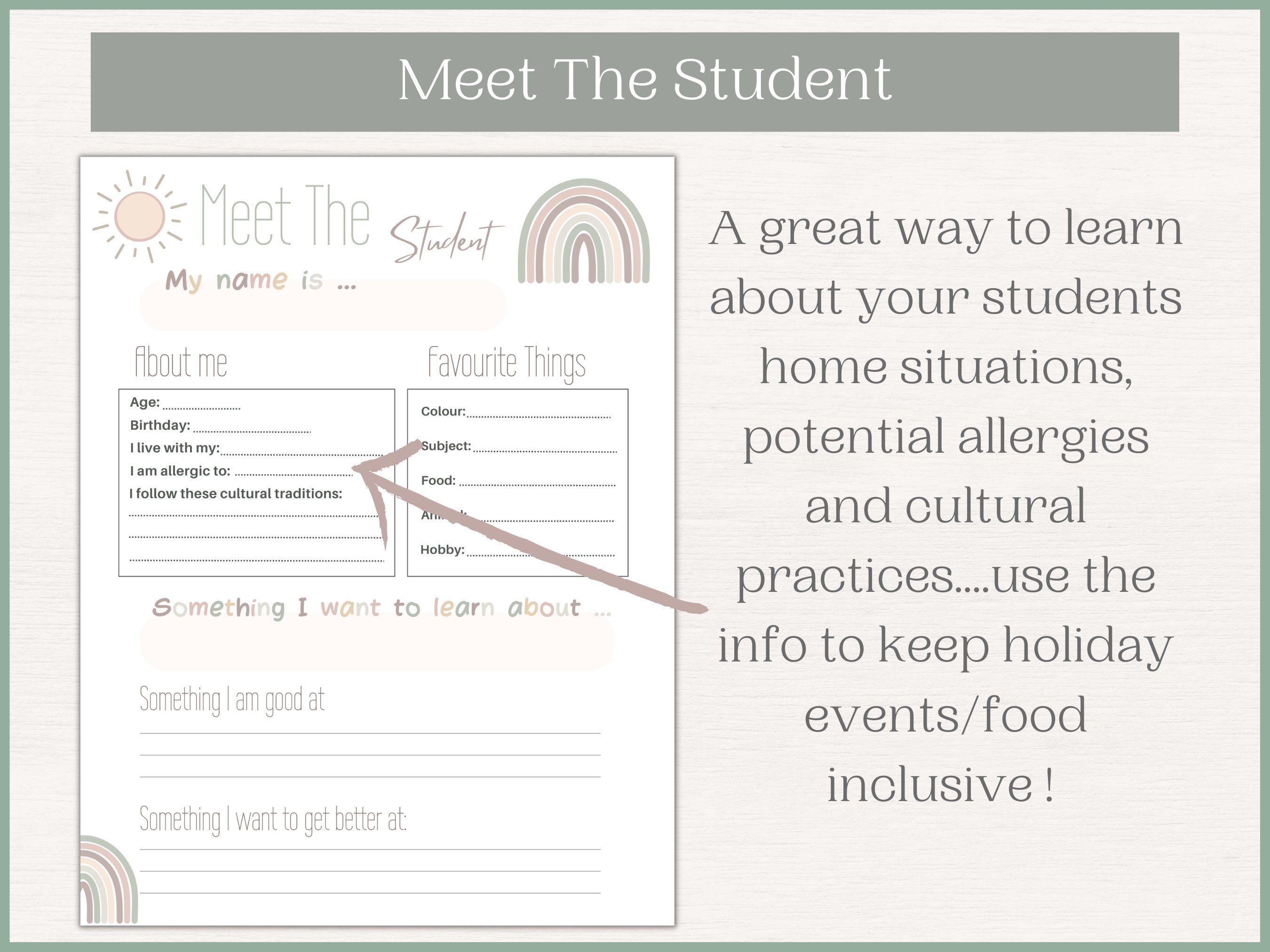 Meet the Teacher and Meet the Student, Editable Classroom Templates ...