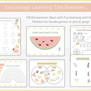 Printable Summer Themed Kindergarten Activities | Homeschool Preschool ...