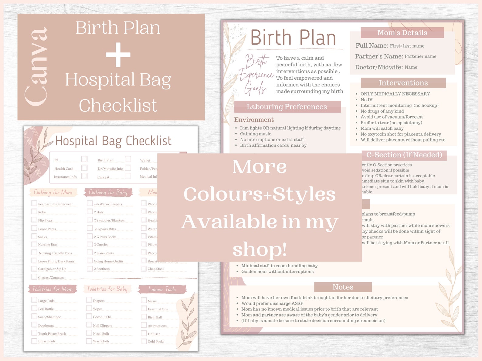 Editable Birth Plan Template |printable Birth Plan Checklist - Etsy