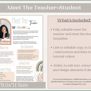 Meet the Teacher and Meet the Student, Editable Classroom Templates ...